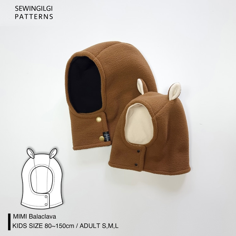 MIMI Balaclava for kids & Adults Pattern : SEWINGILGI PATTERNS