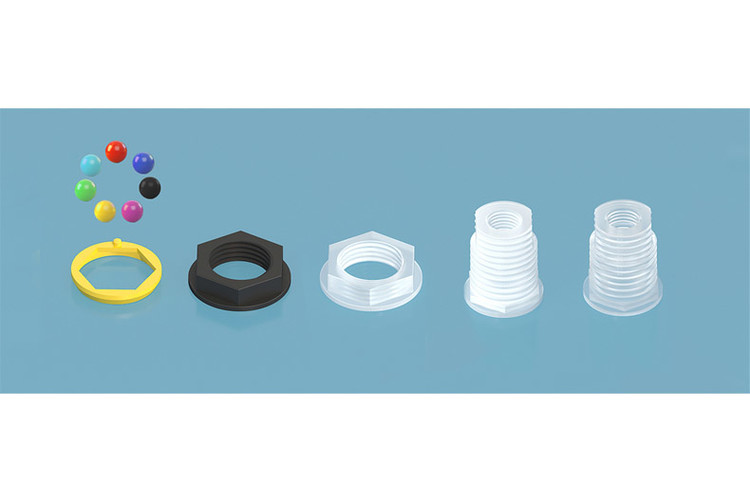 [Fitting] Bulkhead Three-Piece Union UNF,M12 나사탭 아답터 피팅 PP,PTFE 재질 1/4 ...