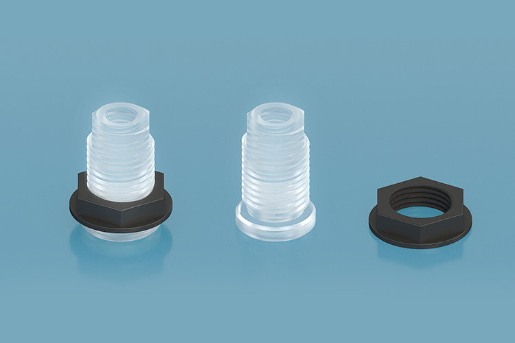 [Fitting] Bulkhead Two-piece Union UNF,M12 나사탭 아답터 피팅 PP,PTFE 재질 1/4 ...