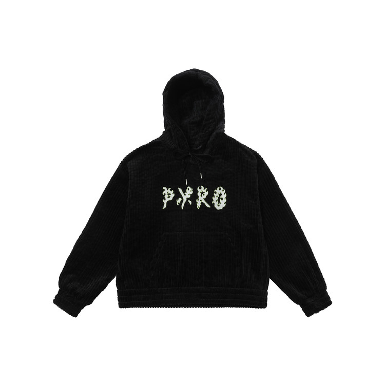 PYRO CORDUROY HOODIE [black] : BRYANDOODLE