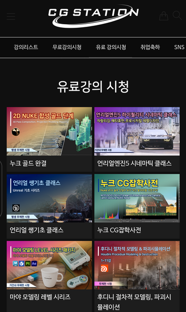 sns 인증합니다 : CG스테이션 – VFX 온라인 강의 | CG입문부터 실무까지 슈퍼패스로 수강