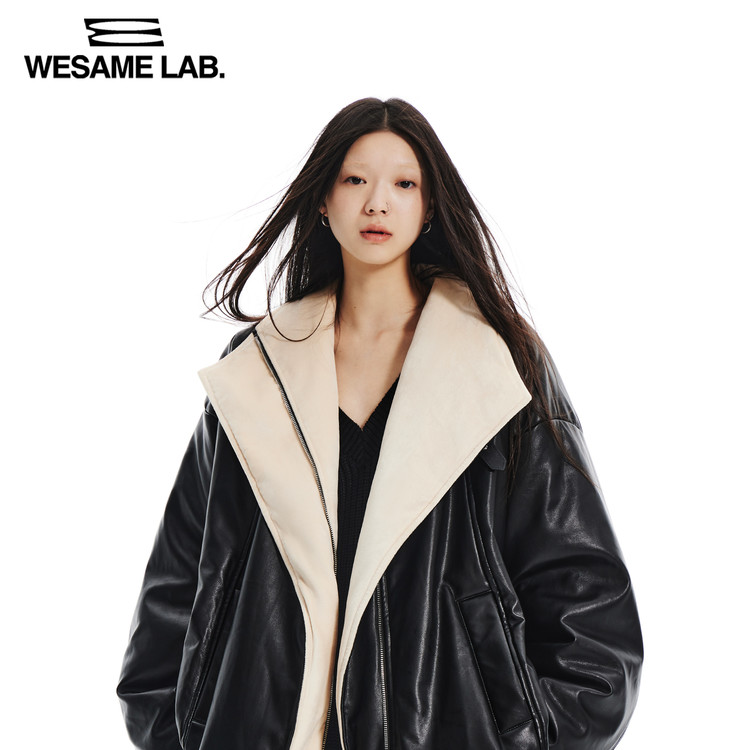 WESAME LAB loose fit vegan leather jacket : 유스키트 YOUTHKIT