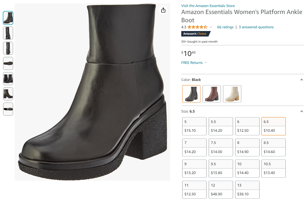 Amazon Essentials Women's Platform Ankle Boot $10.40 ~~ : 미국생활 스마트한 소비의 ...