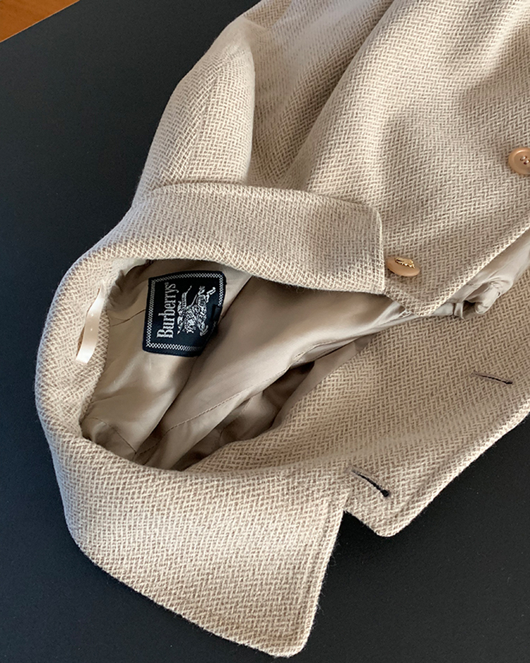 80's Burberry new wool Reglan long Coat : lilisun