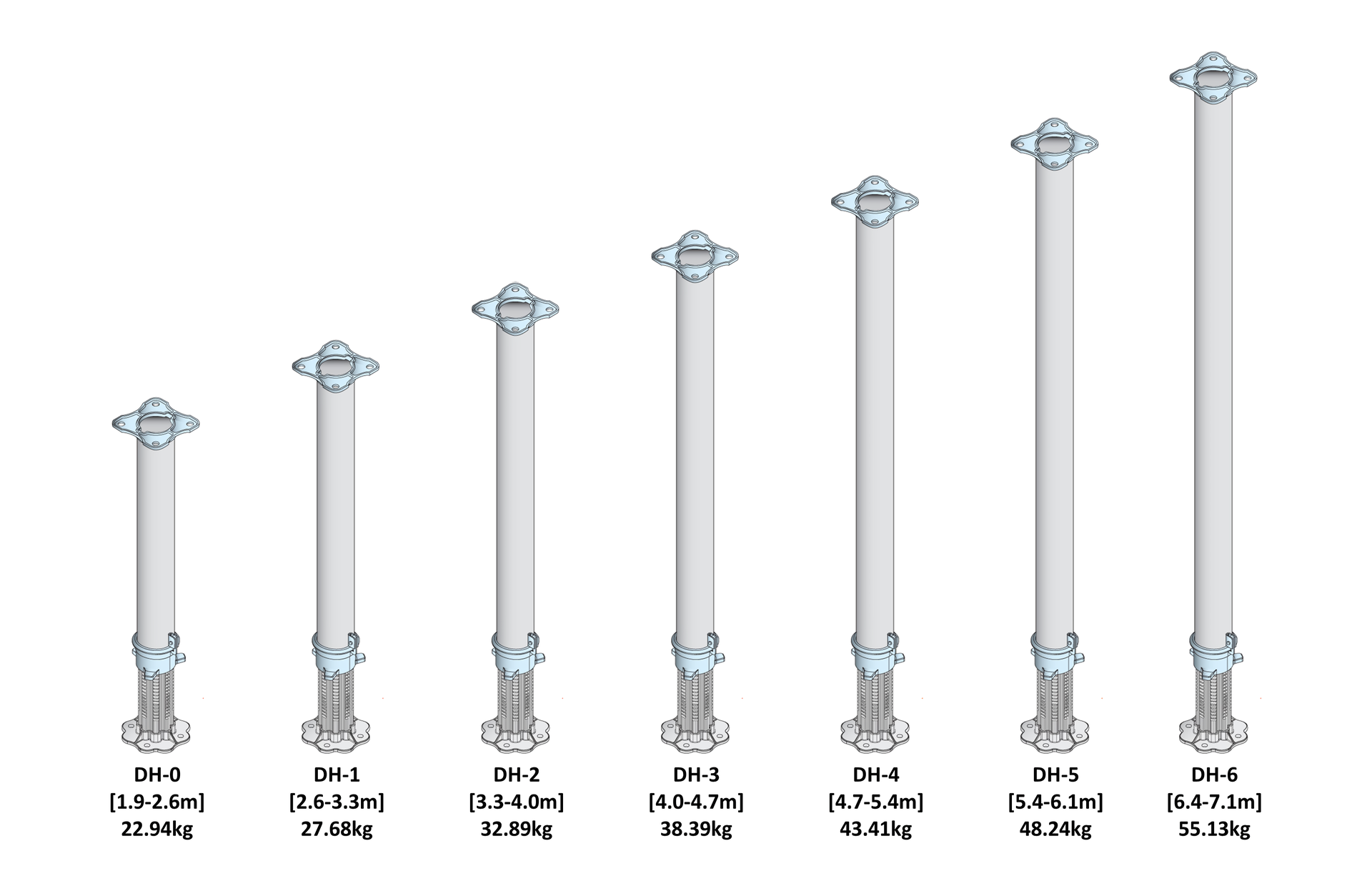 UL700 알루미늄 하이브리드 잭서포트
