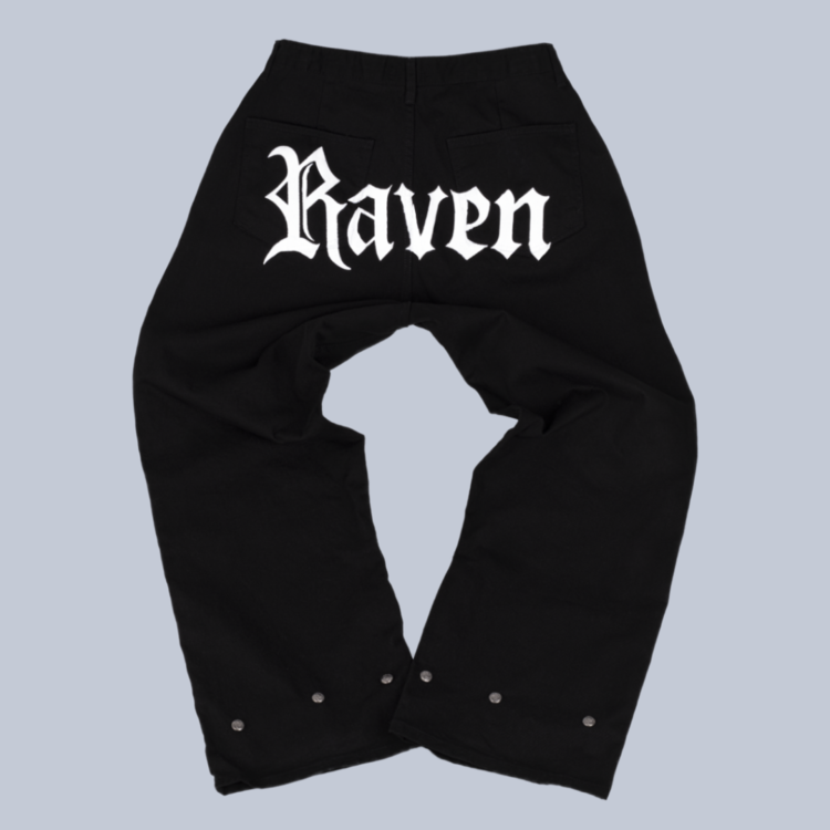 Raven Cotton Logo Pants : RAVEN