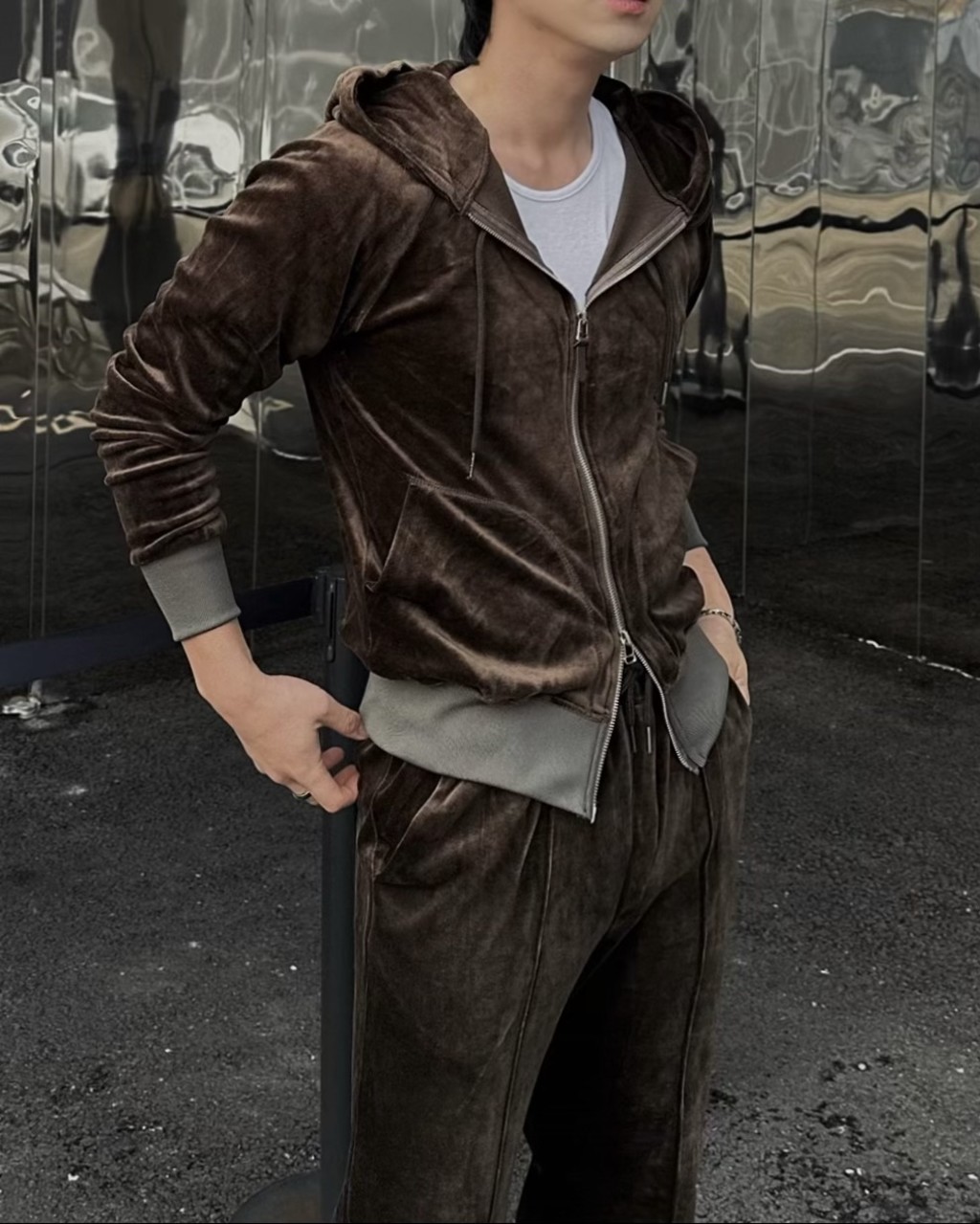 (세트가능) 오르세 벨벳 트레이닝 후드 져지 2COL : 이치반