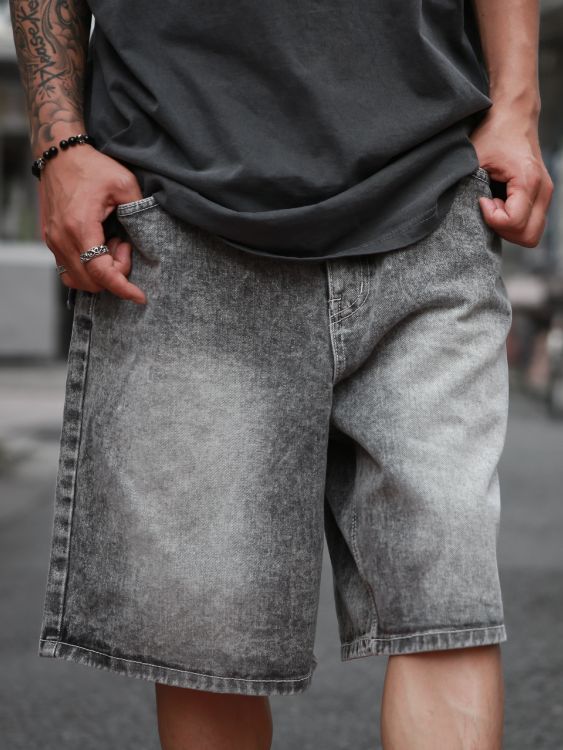 Snow washing denim bermuda pants : ACHRO(아크로)