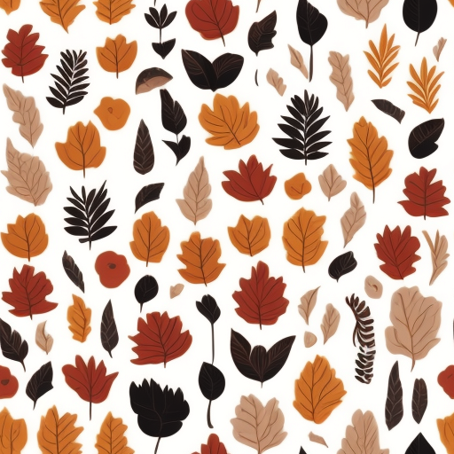 Nature Fall Foliage Motif Nature Seamless Pattern | 12x12 Digital Image ...
