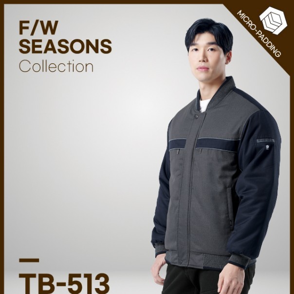 TB-513 - 작업복/근무복의 제전복,회사패딩,TB-185,봄여름작업복,유니클로패딩,연두색자켓 를 대량주문제작