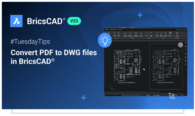 브릭스캐드를 사용하여 PDF를 DWG 파일로 변환하기 : 기술자료