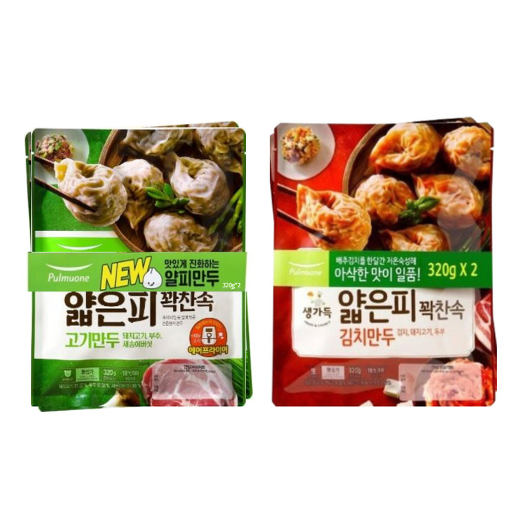 풀무원) 생가득 얇은피 꽉찬속 만두 320g*2 ( 고기 , 김치 ) 2종 택 1 : 에프원마켓-한우,소고기는 역시 F1 Market