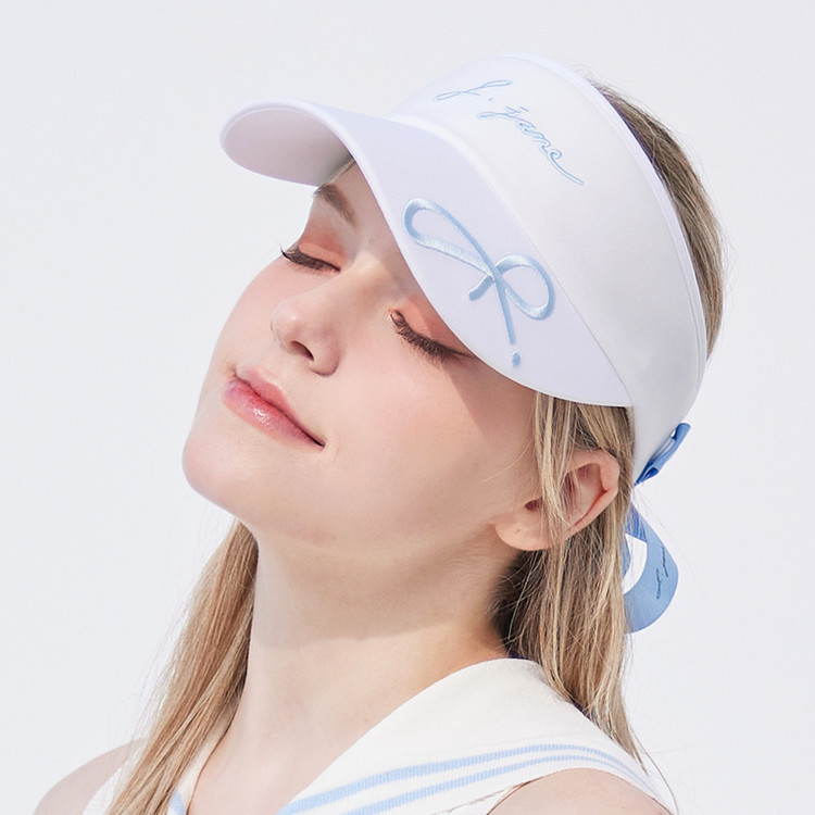 로고 리본 썬캡 Logo Ribbon Suncap (White) : 제이제인