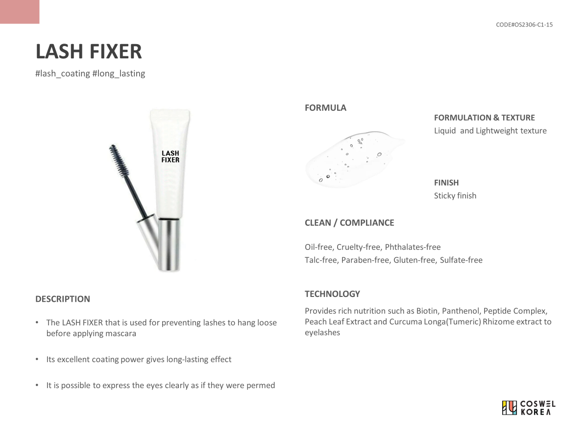 Lash Fixer : Coswel Korea - Notice