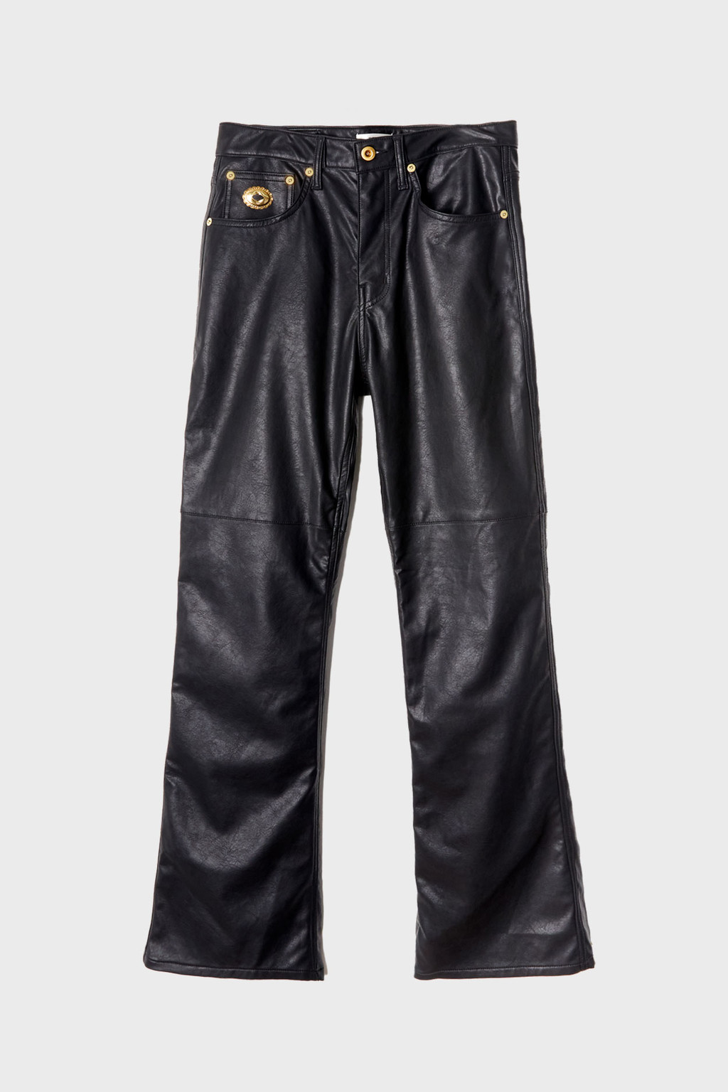CONCHO FLARED LEATHER PANTS