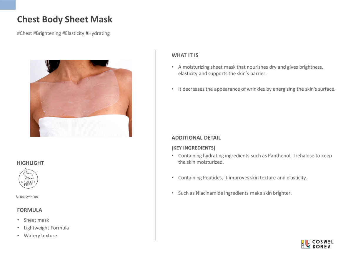 Chest Body Sheet Mask : Coswel Korea - Notice
