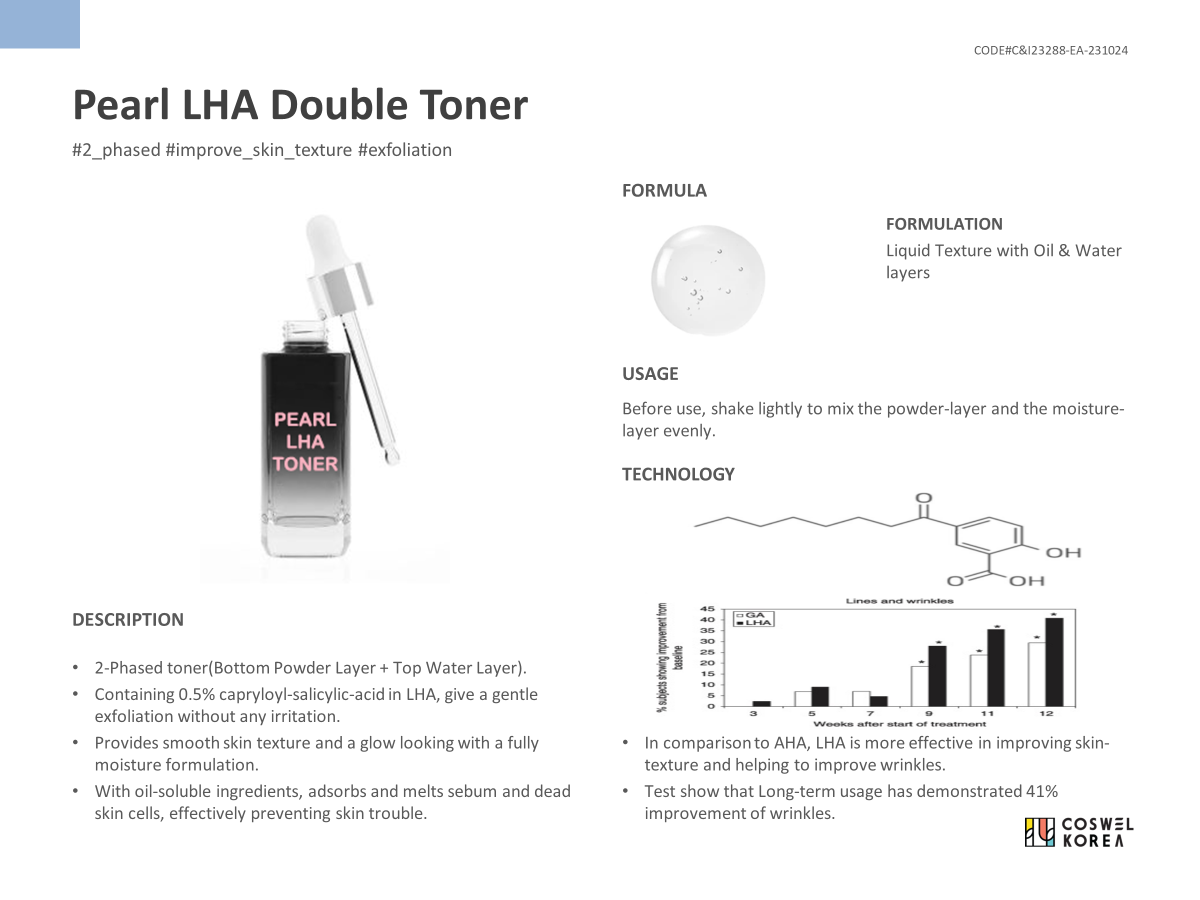 Pearl LHA Double Toner : Coswel Korea - Notice