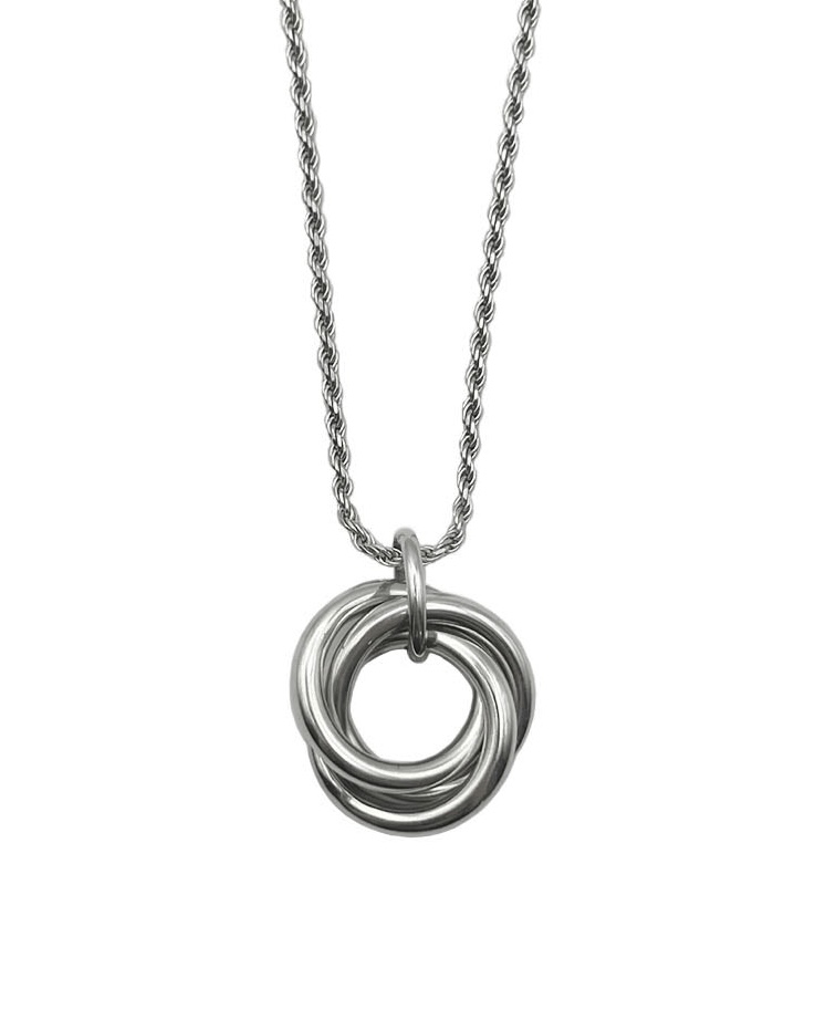 Vintage 3 Intertwined Ring Pendant 925silver Necklace : 엔칸토