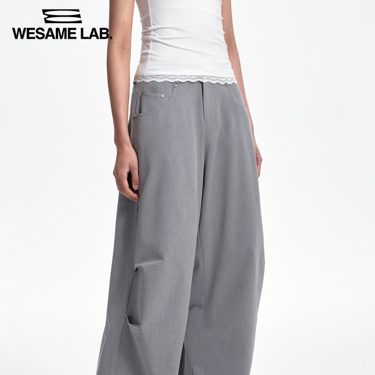 WESAME LAB stud decoration TR loose thin straight casual pants : 유스키트 ...
