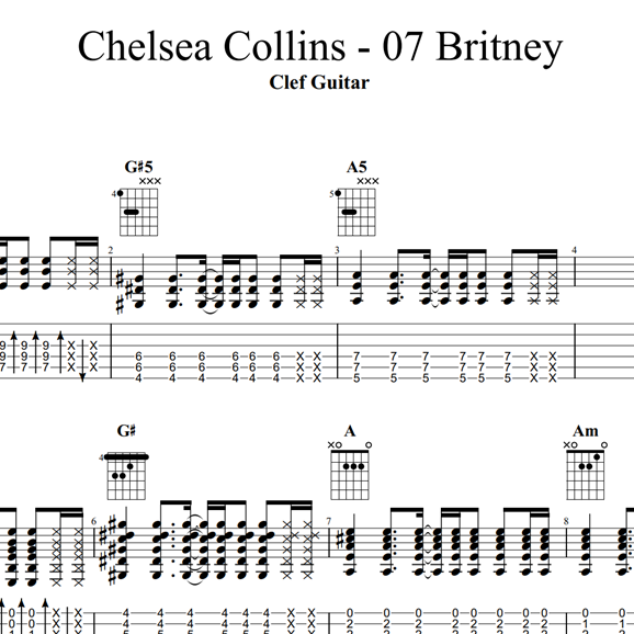 Chelsea Collins - 07 Britney [TAB + Chord] : clefguitarC