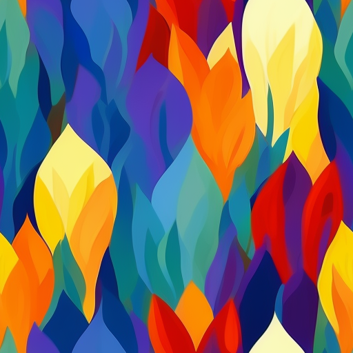 Abstract Fiery Foliage Mosaic | Seamless Pattern | 12x12" Digital File ...