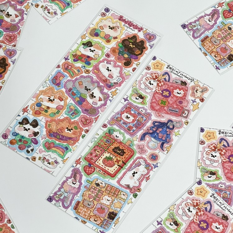 Sosoroun | Plush sticker 2 types (plush cat, Fluffy my diary) : Lovticker
