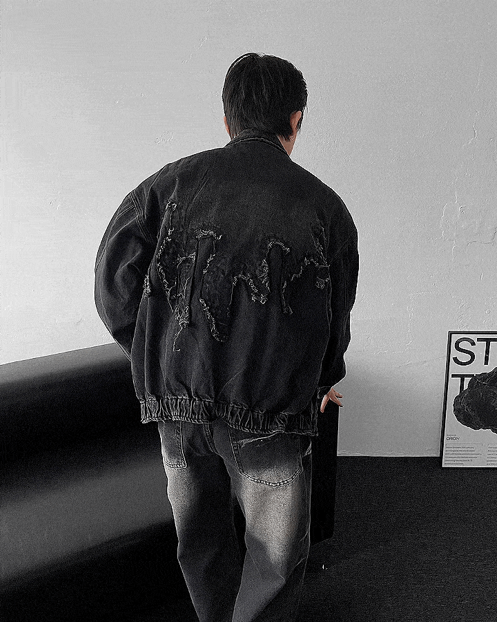 Dear back point vintage black blue jacket : 코지네스 COZINESS