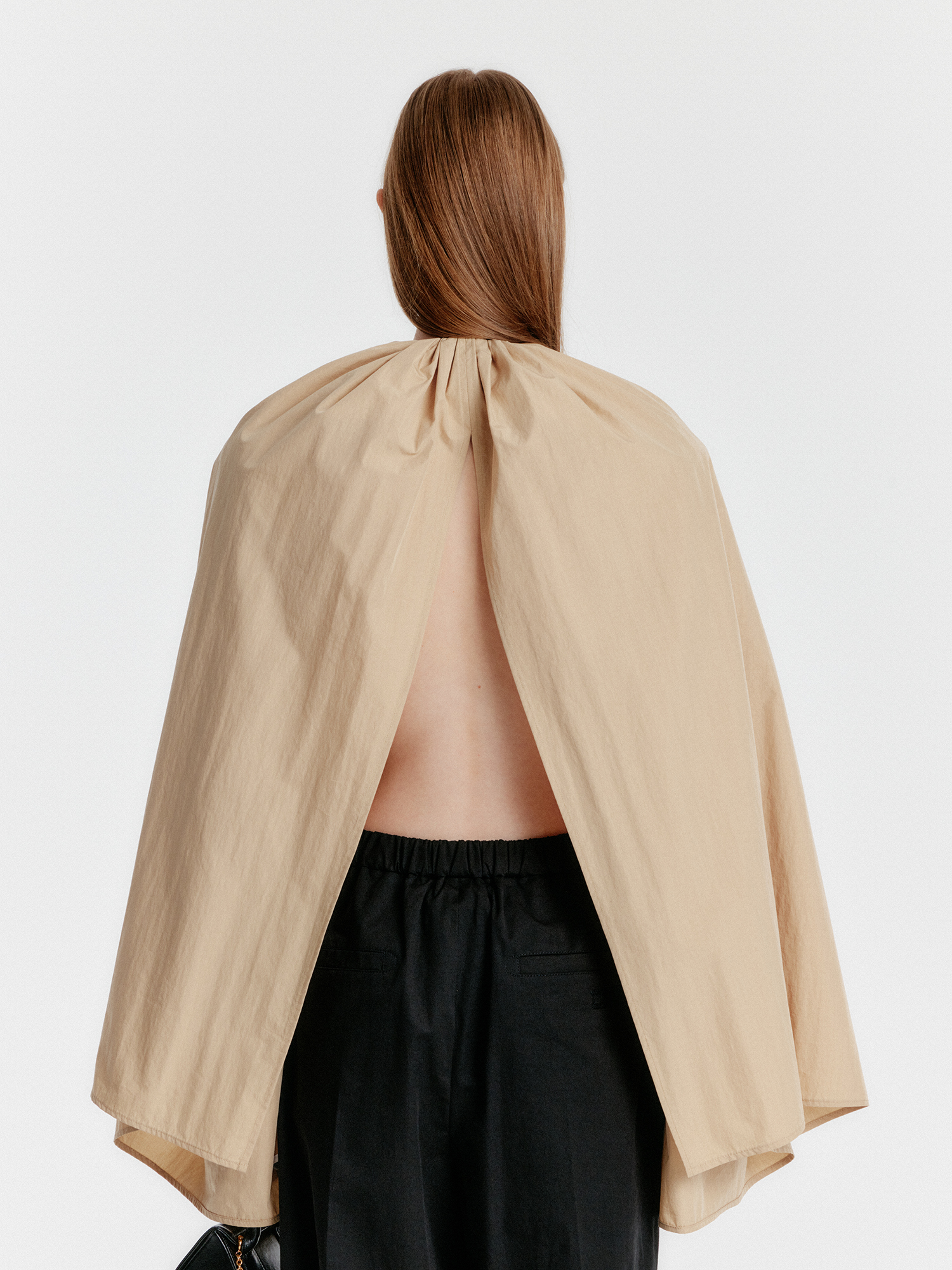 YILLY Transformable Shirred Back Jacket - Beige : EENK