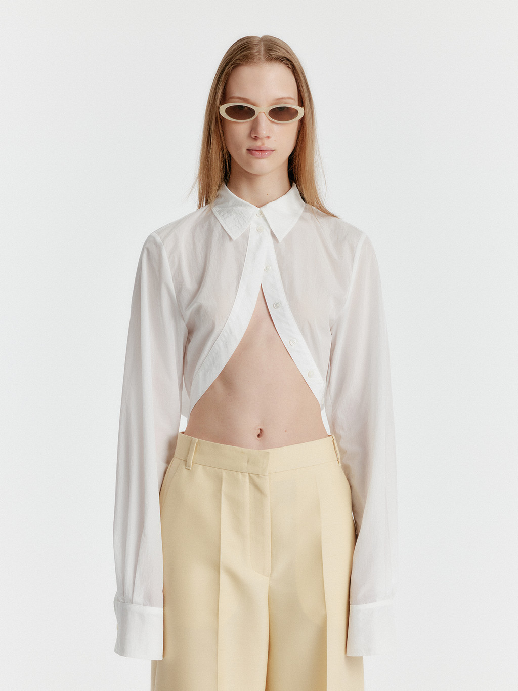 YUMI Bolero Shirt - White : EENK