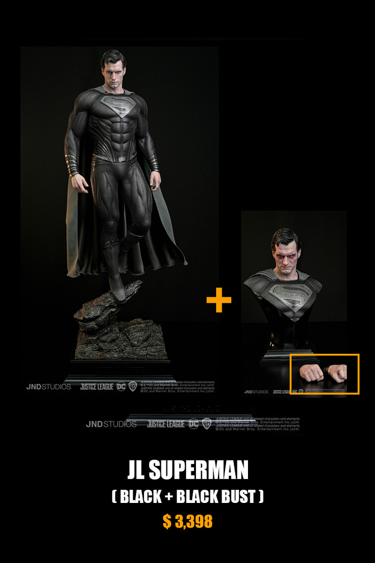 (Waiting List) 1:3 Scale Justice League Superman Black (with Black Bust) : JND STUDIOS