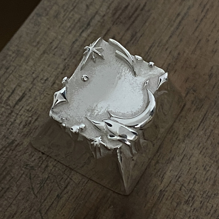 001 실버문 _ artisan keycap silver 925 : 타이니바이트 tinybite -핸드메이드 주얼리
