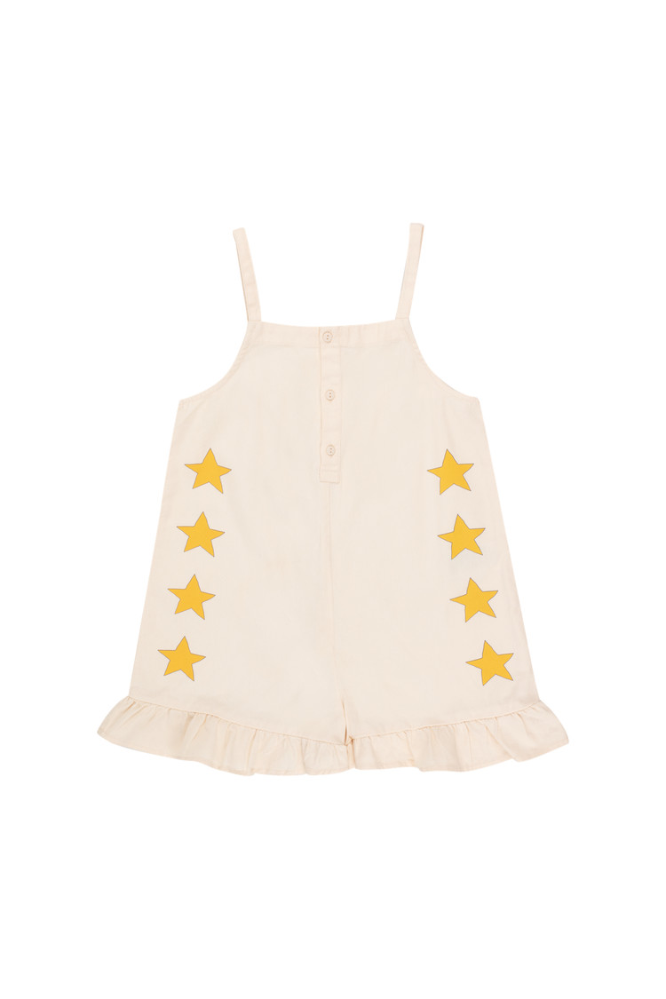 TINY COTTONS STARS FRILL DUNGAREE light cream 타이니코튼 24SS : 사라앤존 키즈수입편집샵