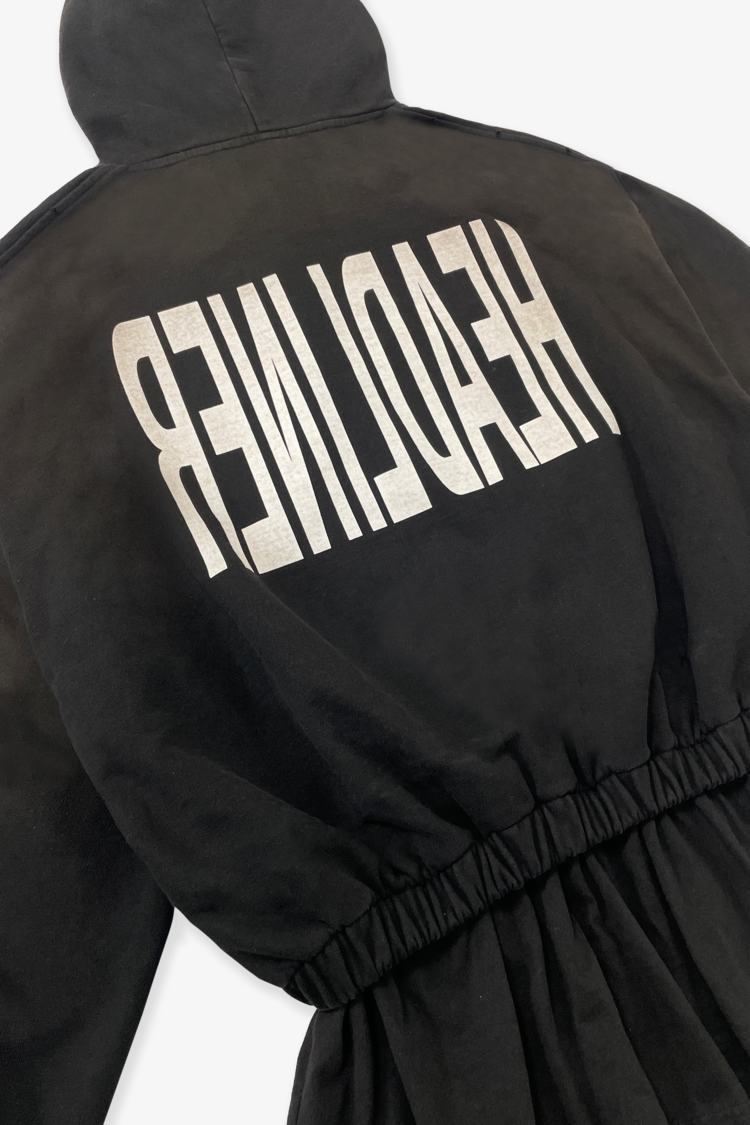 HEADLINER DOUBLE LAYERED HOODIE - BLACK : PROJECT G/R