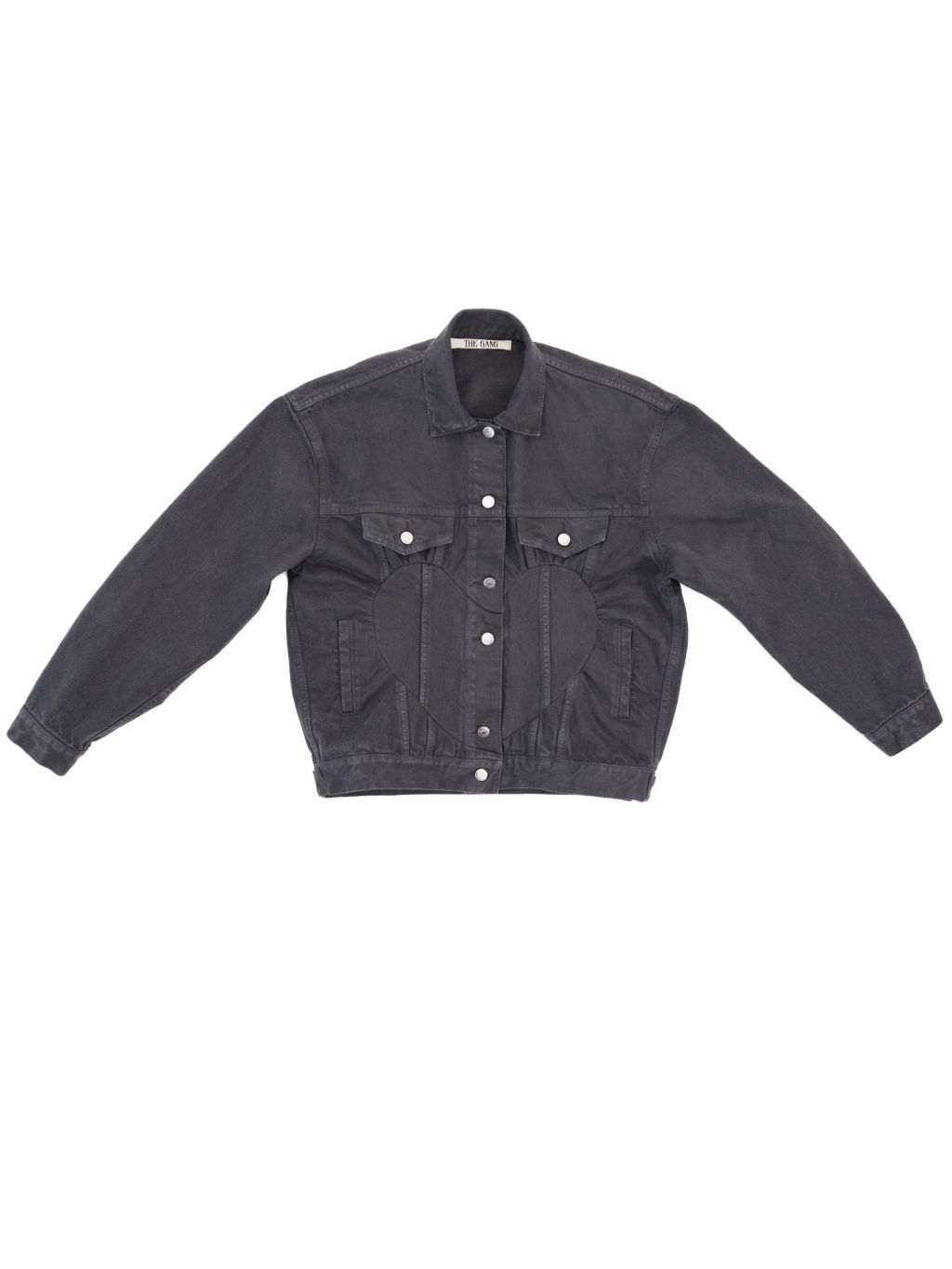HEART GATHERED CLASSIC DENIM JACKET - INK BLACK DENIM : THE GANG