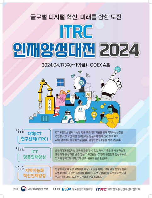 [IITP] ITRC 인재양성대전 2024 (24.04.17.(수)~19.(금), 코엑스 A홀) : SW중심대학협의회(소프트웨어중심대학협의회)