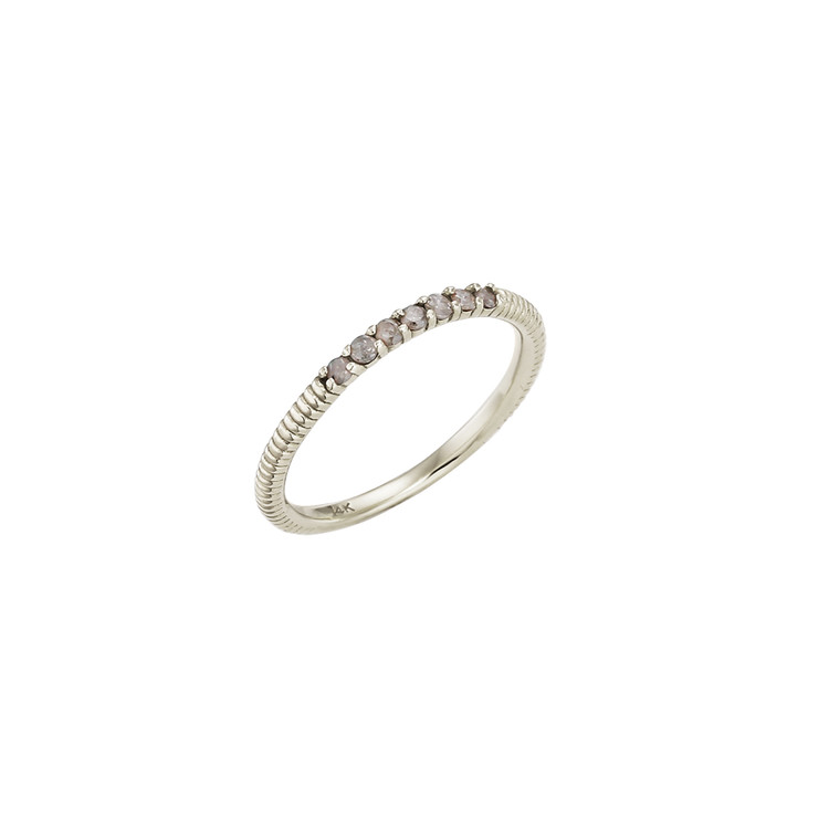 [14k 18k] Grey Rough Diamond Guard Ring