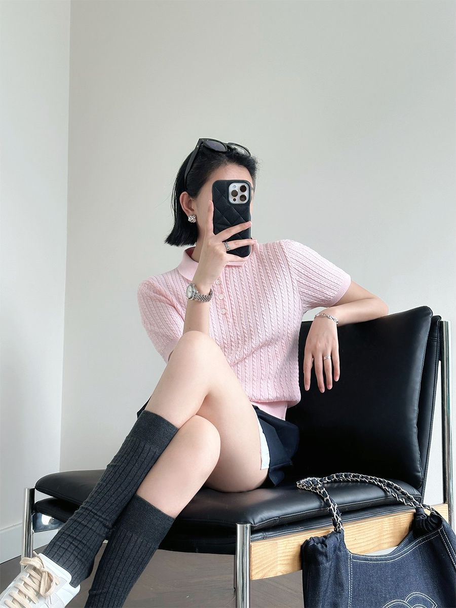 WANGER Twisted Short Sleeve polo Knit : 소냐도르(soñador)