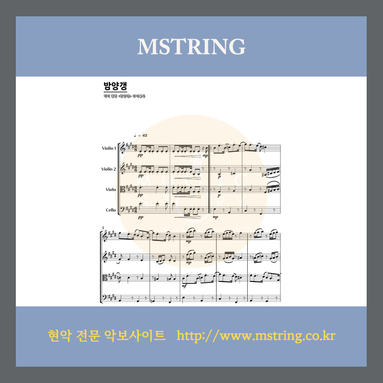 [현악 4중주] 비비 - 밤양갱 : Mstringscores(엠스트링스코어)