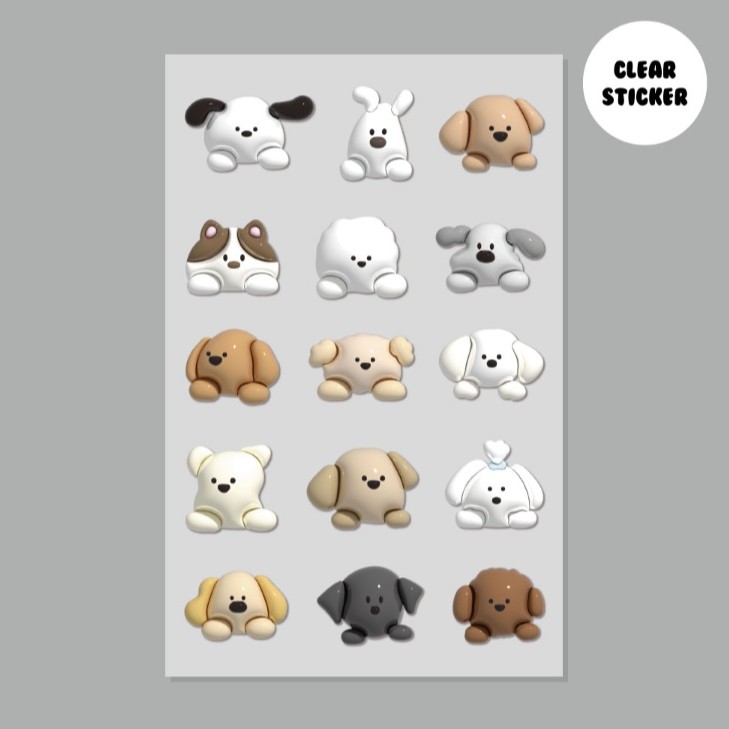 Minipack | Dogs Clear Mini Sticker : Lovticker