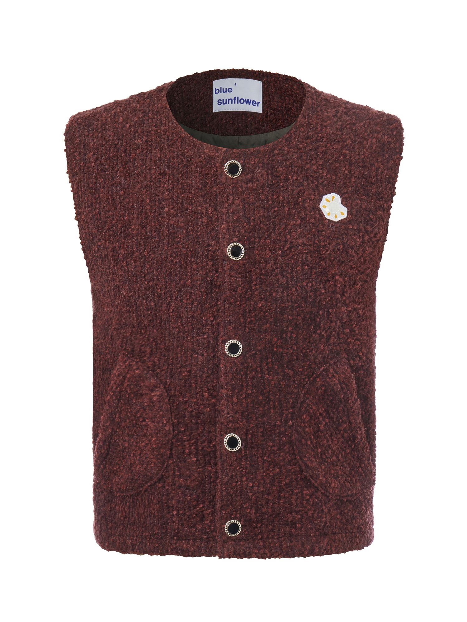 Bluesf boucle vest : Blue sunflower
