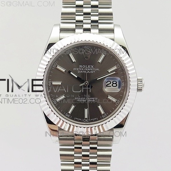 BP 롤렉스 데이저스트 41 스틸 그레이다이얼 바인덱스 V2 DATEJUST II 41MM GRAY DIAL SUPERLUMED ...