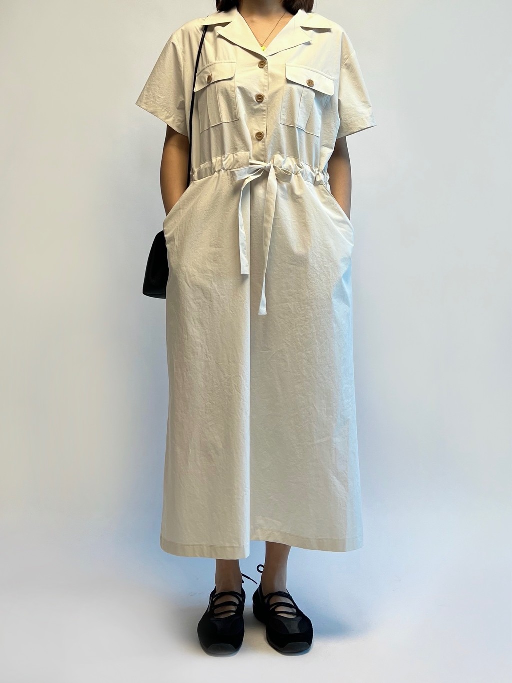 코튼 미디 원피스 cotton midi onepiece (cream) : THE MARRANG