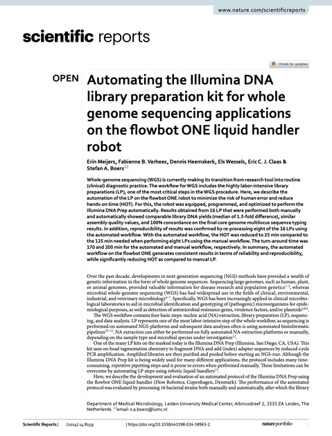 Automating the Illumina DNA library preparation kit for whole genome ...