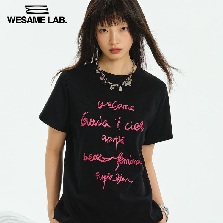 WESAME LAB Bright lettering printed T-shirt : 유스키트 YOUTHKIT