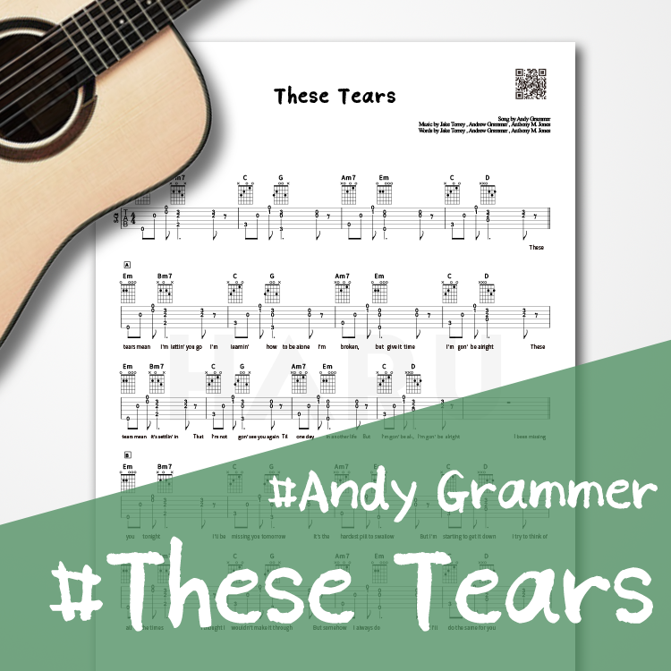 (Easy.ver)Andy Grammer - These Tears 【★★☆☆☆】 : haruguitar