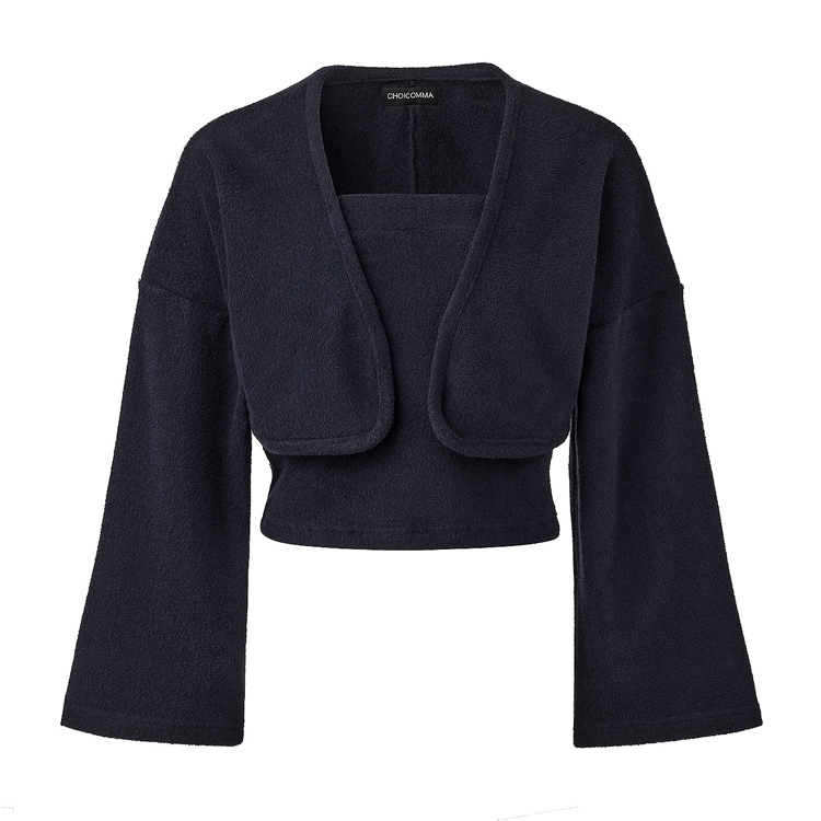 TERRY TUBE TOP & BOLERO CARDIGAN SET/NAVY : CHOICOMMA 초이콤마