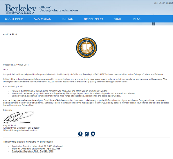 UC Berkeley, UCLA 경제학 합격후기 : 합격후기
