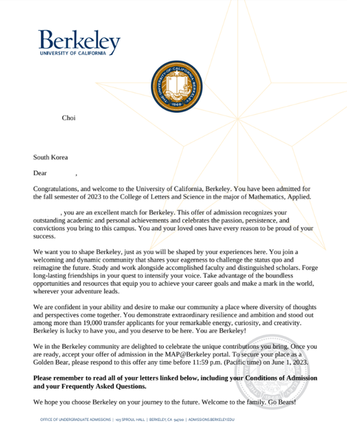 UC Berkeley, UCLA, UCSD, UCI, UIUC Statistics / Mathematics, Applied 합격 ...
