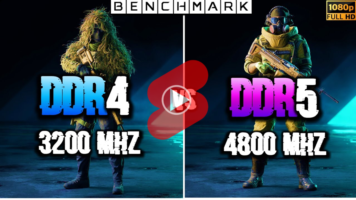 DDR4 3200 메모리 vs DDR5 4800 메모리 게임 성능 비교 - FHD 해상도 : PC 주요 부품 성능 확인과 비교