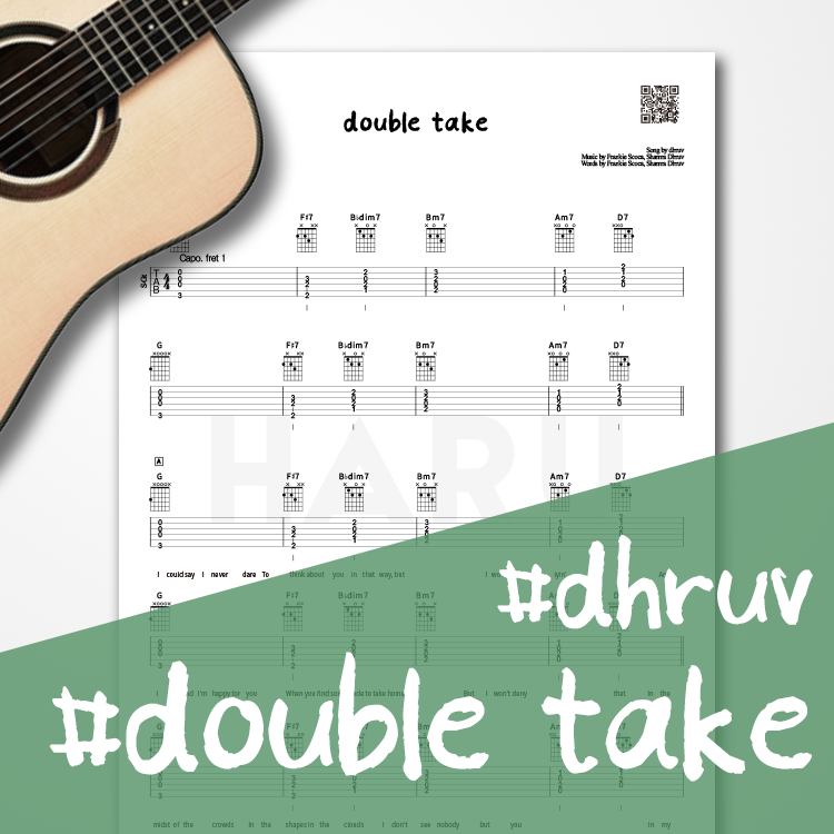 (easy.ver) dhruv - double take 【★★☆☆☆】 : haruguitar